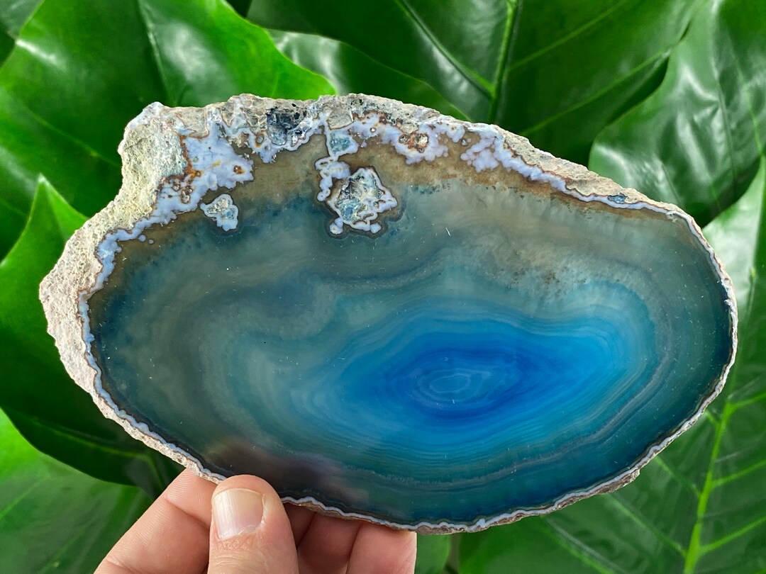 Double Sided Polished Sliced Agate +FREE Stand From Brazil,agate Stone ...