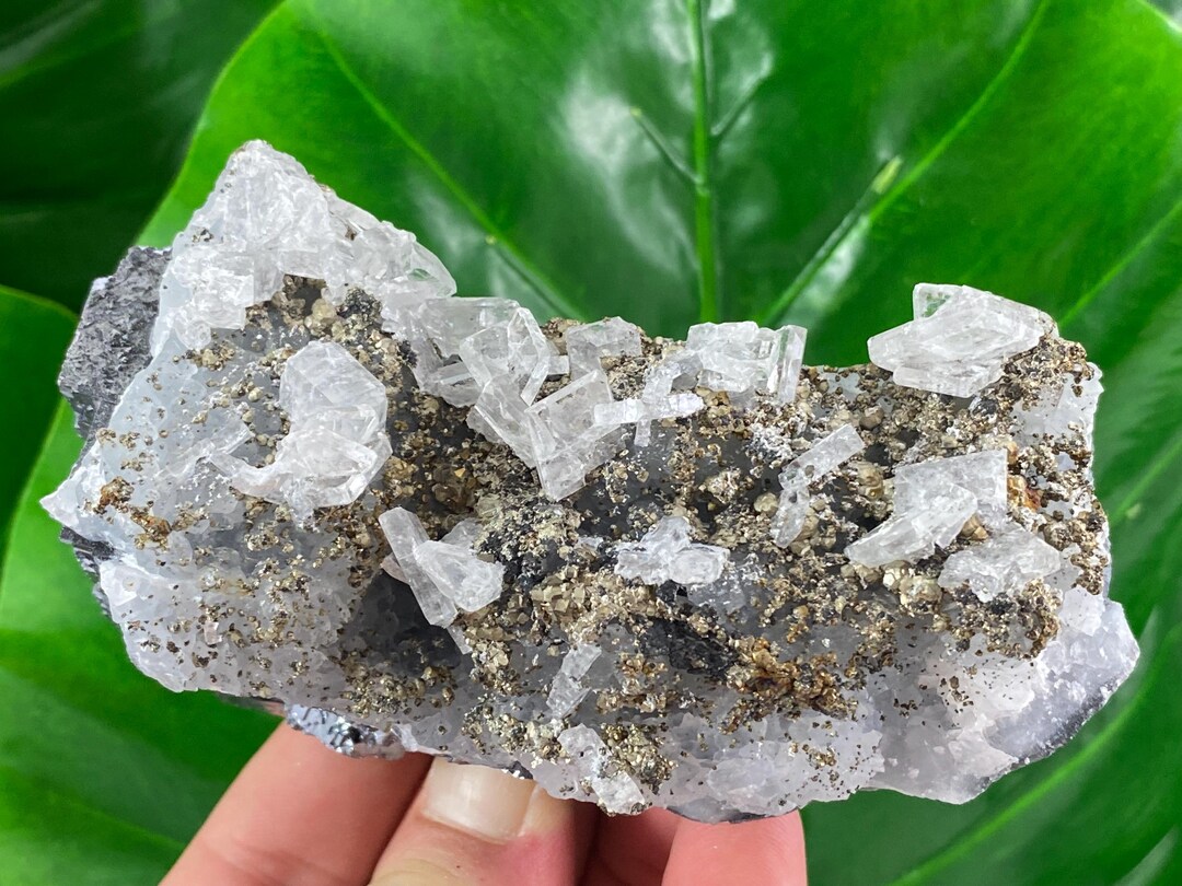 Transparent Baryte and Pyrite on Chalcedony From Androvo Mine,zlatograd ...
