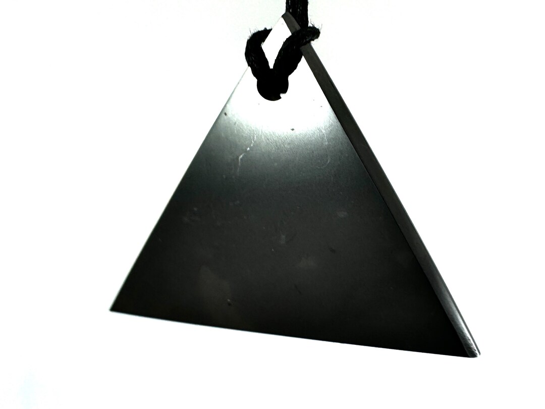 Shungite Triangle Male Pendant Necklace From Karelia,russia,protection ...