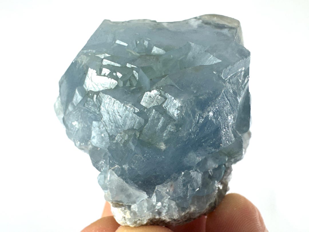 Natural Celestine (celestite) Crystal Cluster – Heavenly Blue Mineral ...