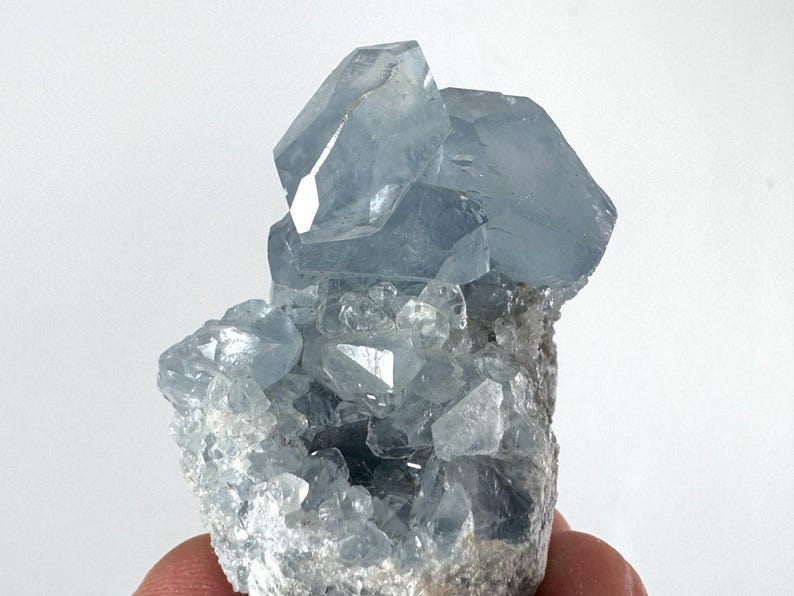 Natural Celestine (celestite) Crystal Cluster – Heavenly Blue Mineral ...