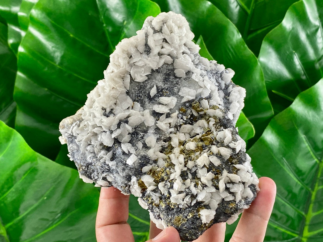 Large Calcite With Chalcopyrite on Quartz From Krushev Dol Mine,madan ...