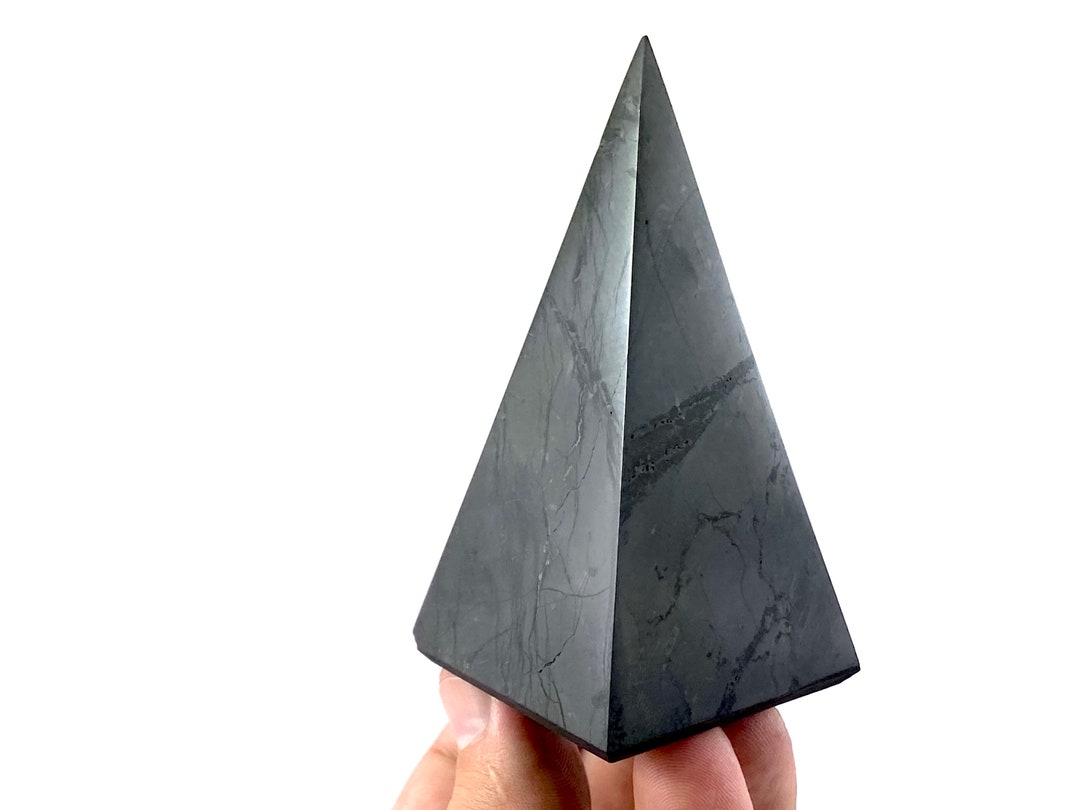 Shungite Pyramid 8.5cm,polished Shungite Pyramid,from Karelia,russia,4g ...