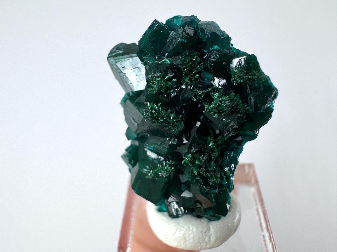Mini Dioptase With Malachite From Sanda Hills,mindouli,pool Department ...
