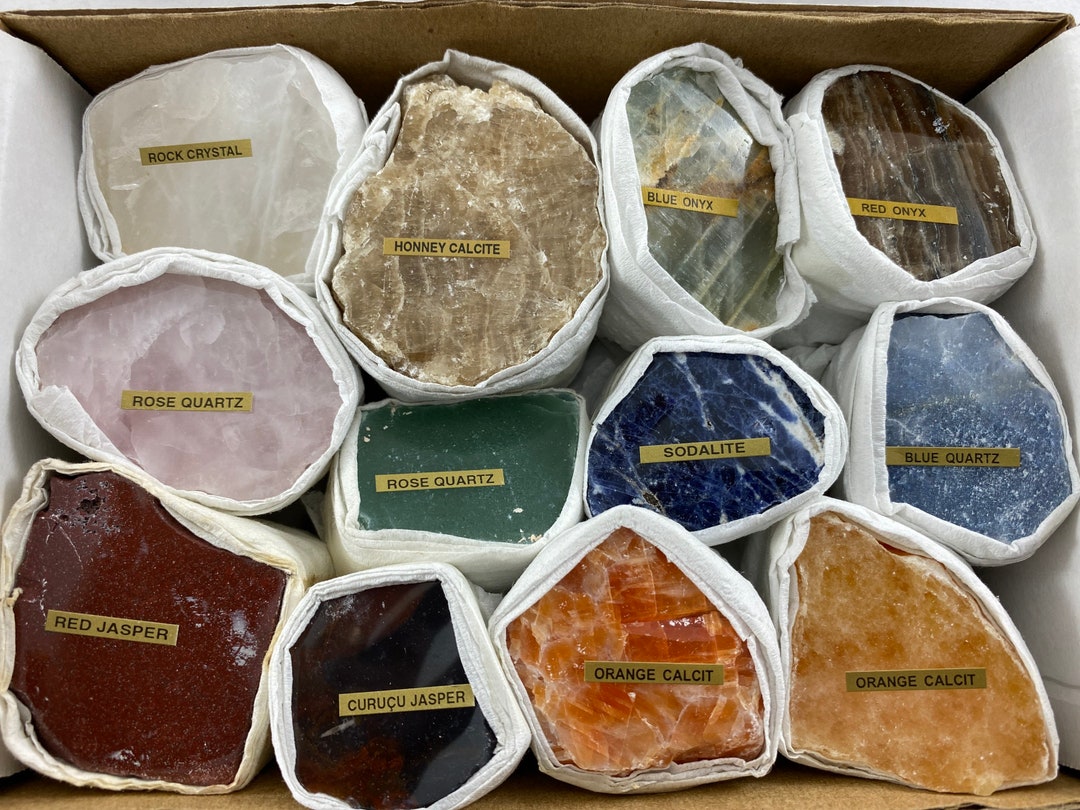 One Box Mix Polished Minerals,flat Minerals,wholesale Minerals,set ...