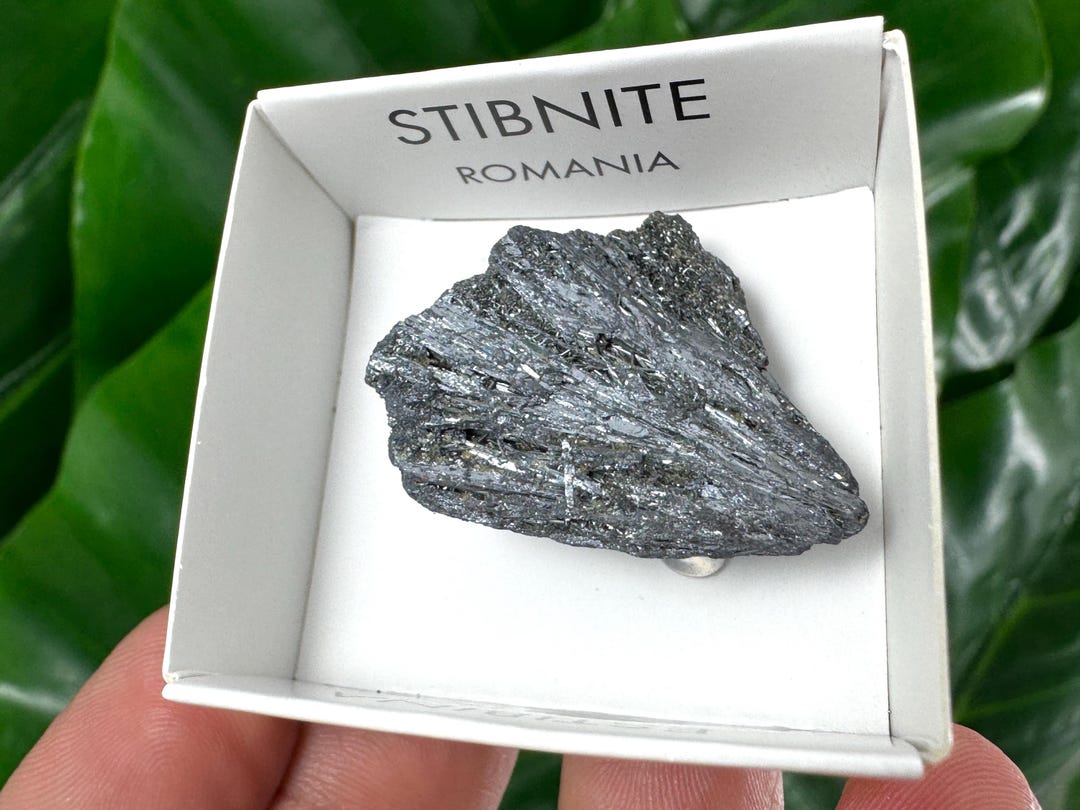 Natural Stibnite Antimonite From Romania – Sharp Metallic Crystal ...