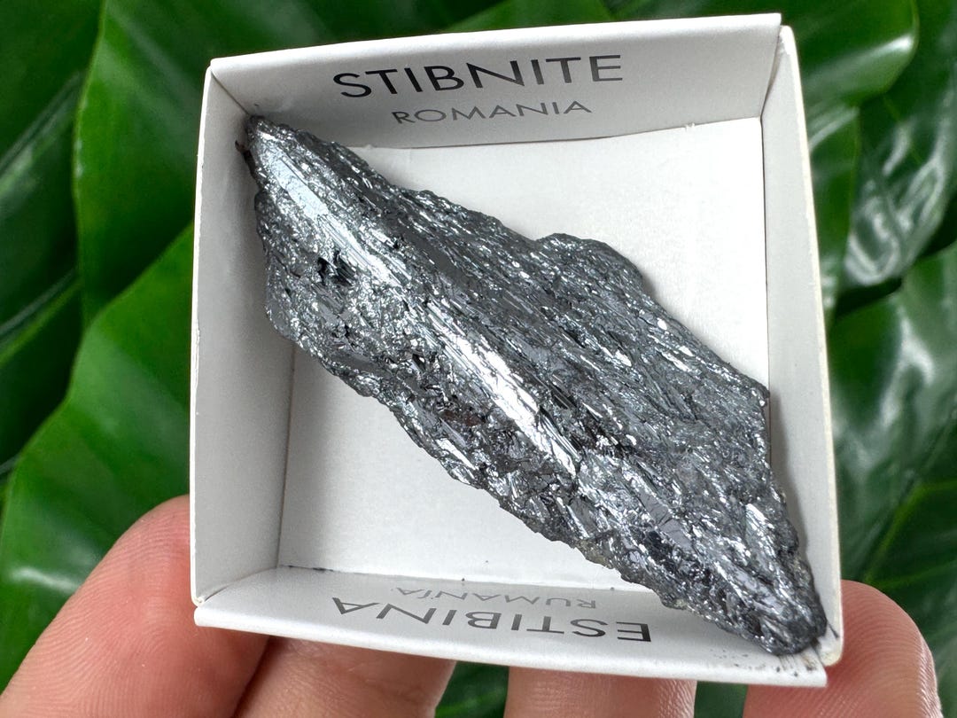 Natural Stibnite Antimonite From Romania – Sharp Metallic Crystal ...
