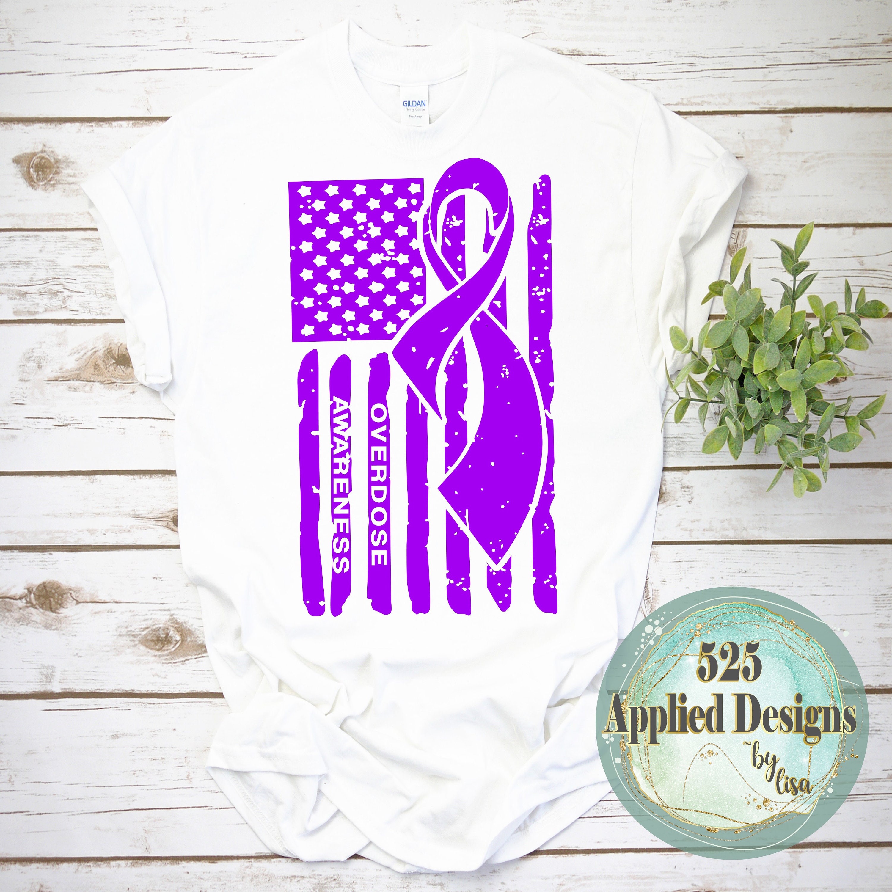 Overdose Awareness Ribbon American Flag Cutting File, Silhouette ...