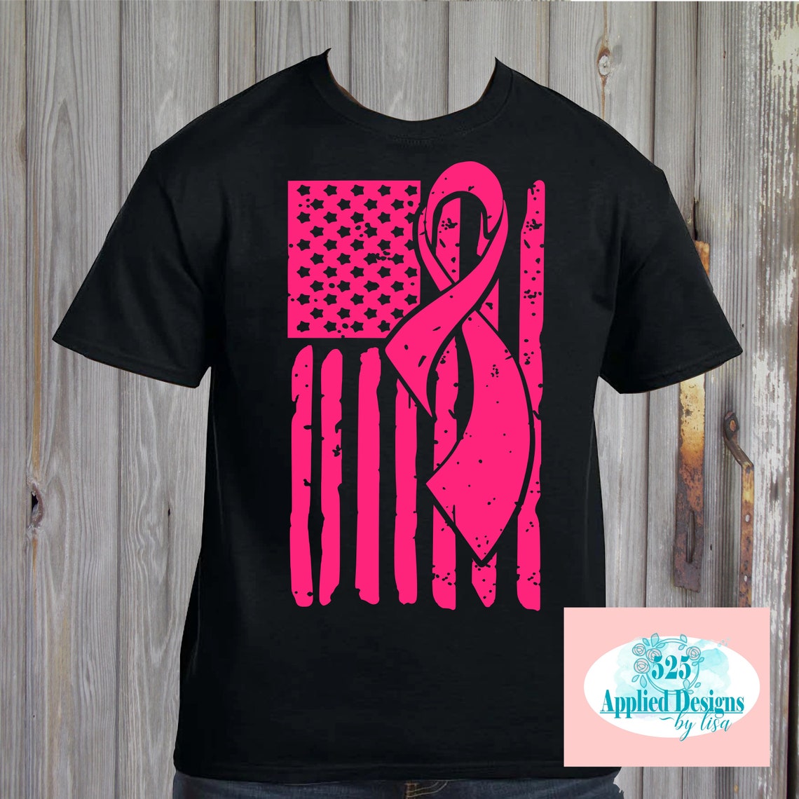 Pink Awareness Ribbon American Flag Cutting File Cricut - Etsy