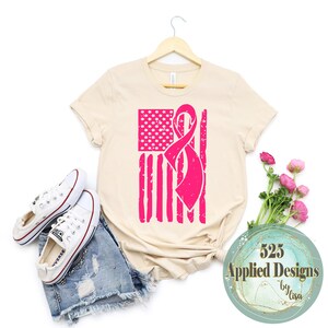 Pink Awareness Ribbon American Flag Cutting File, Cricut, Silhouette ...