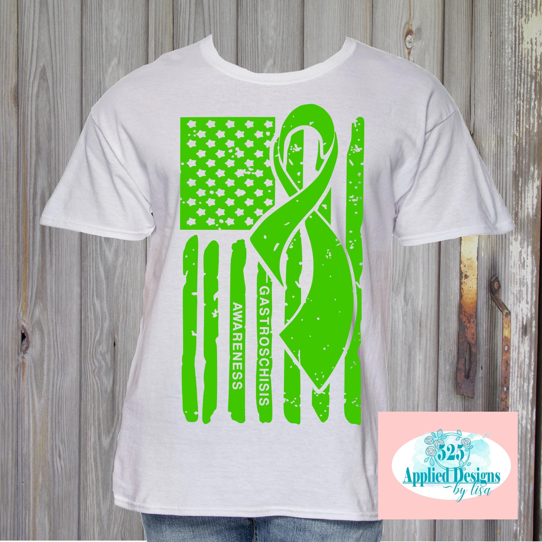 Gastroschisis Awareness Ribbon American Flag Cutting File - Etsy