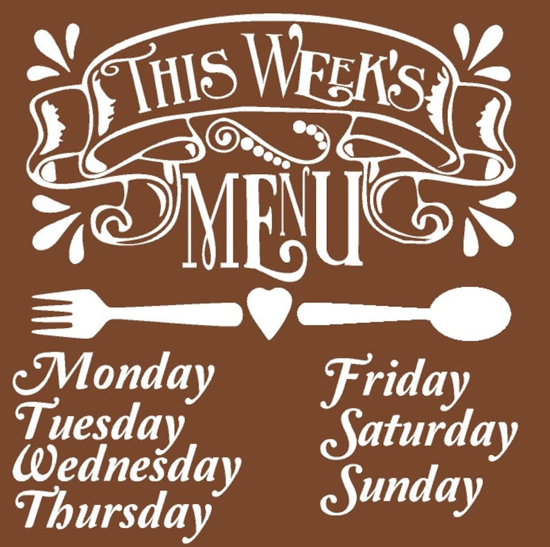This Week's Menu Cutting File Studio 3 SVG PNG | Etsy