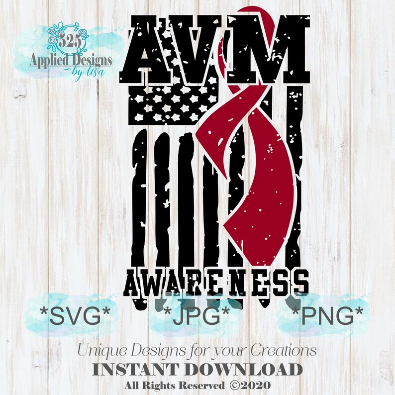 AVM Awareness Ribbon American Flag Cutting File Silhouette - Etsy Denmark