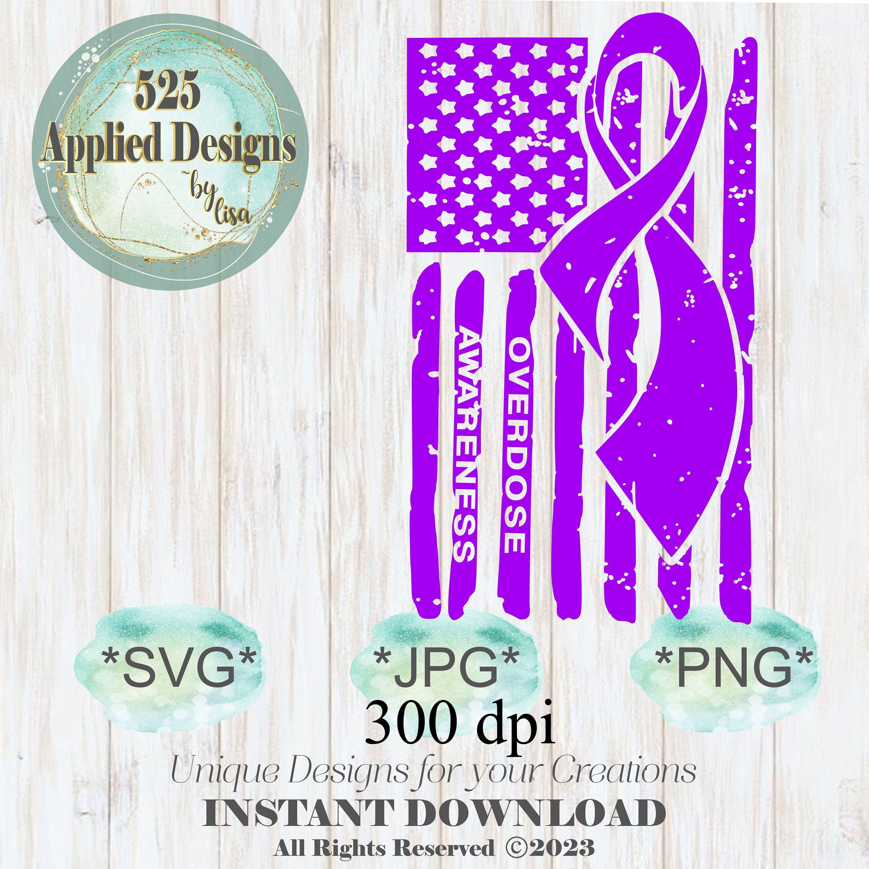 Overdose Awareness Ribbon American Flag Cutting File, Silhouette ...