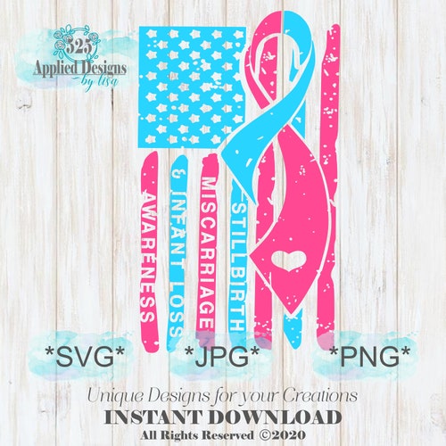 Miscarriage Infant Awareness Ribbon Feather With Birds SVG - Etsy