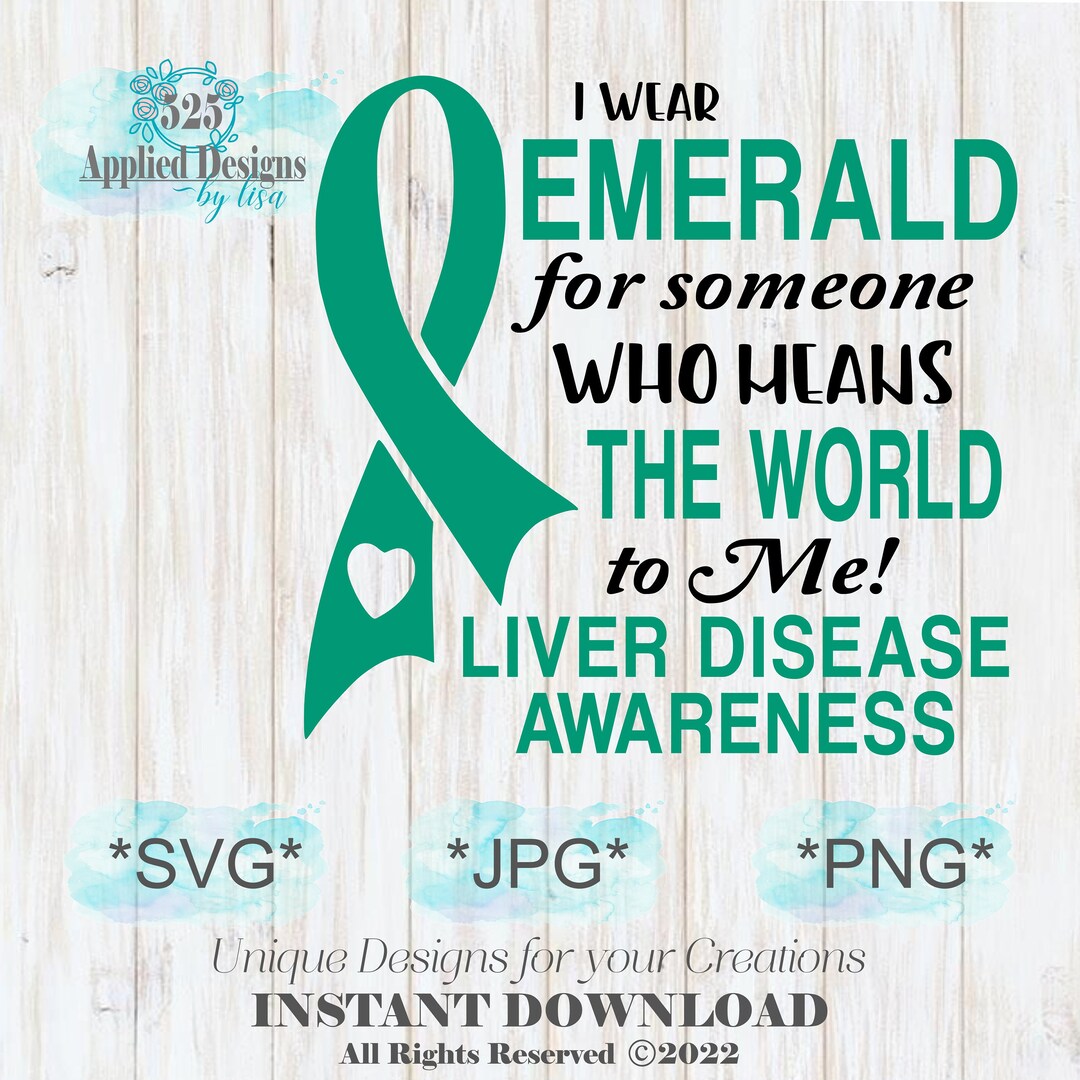 I Wear Emerald Green Liver Disease Awareness Ribbon Cutting - Etsy