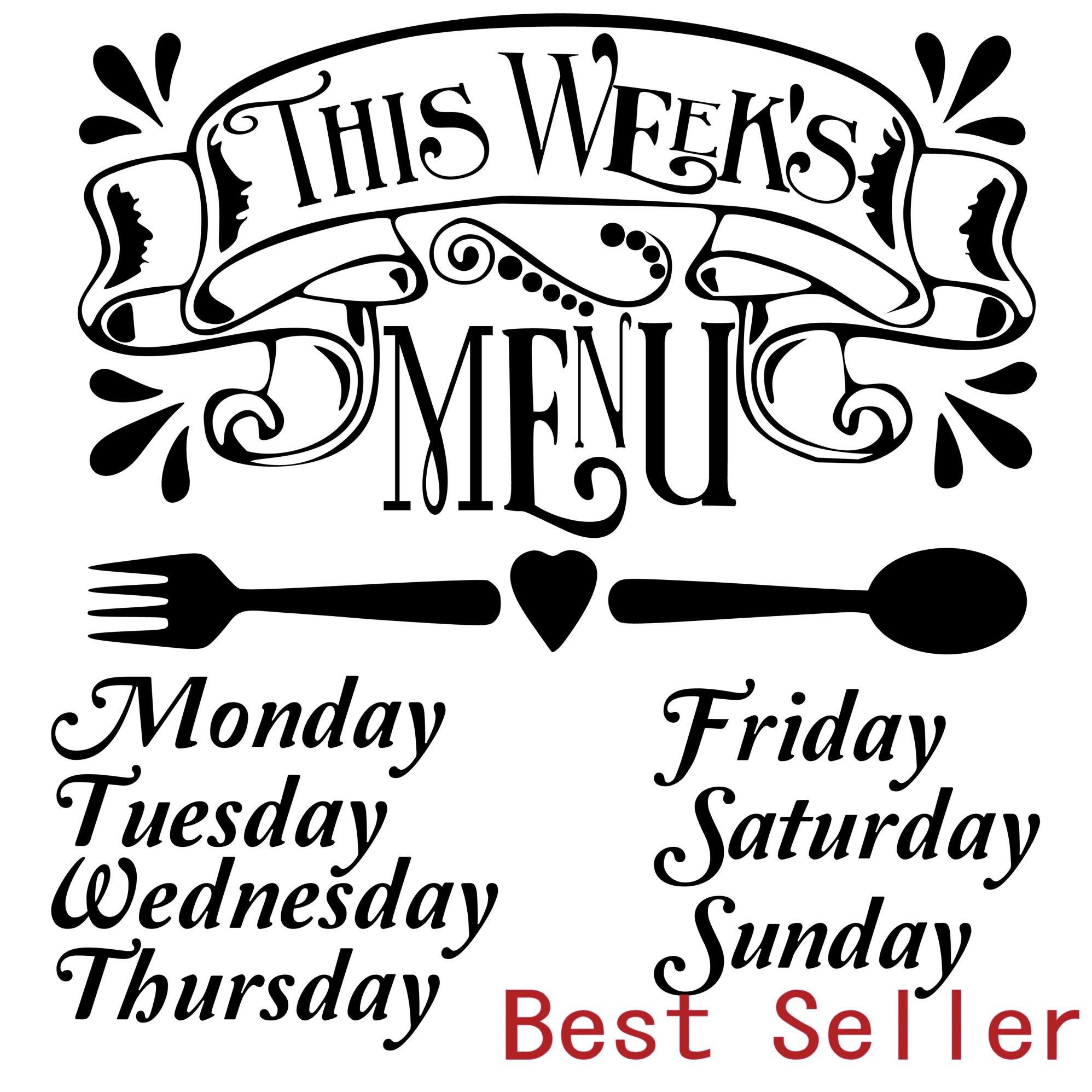 This Week's Menu Cutting File SVG PNG Jpg Silhouette - Etsy