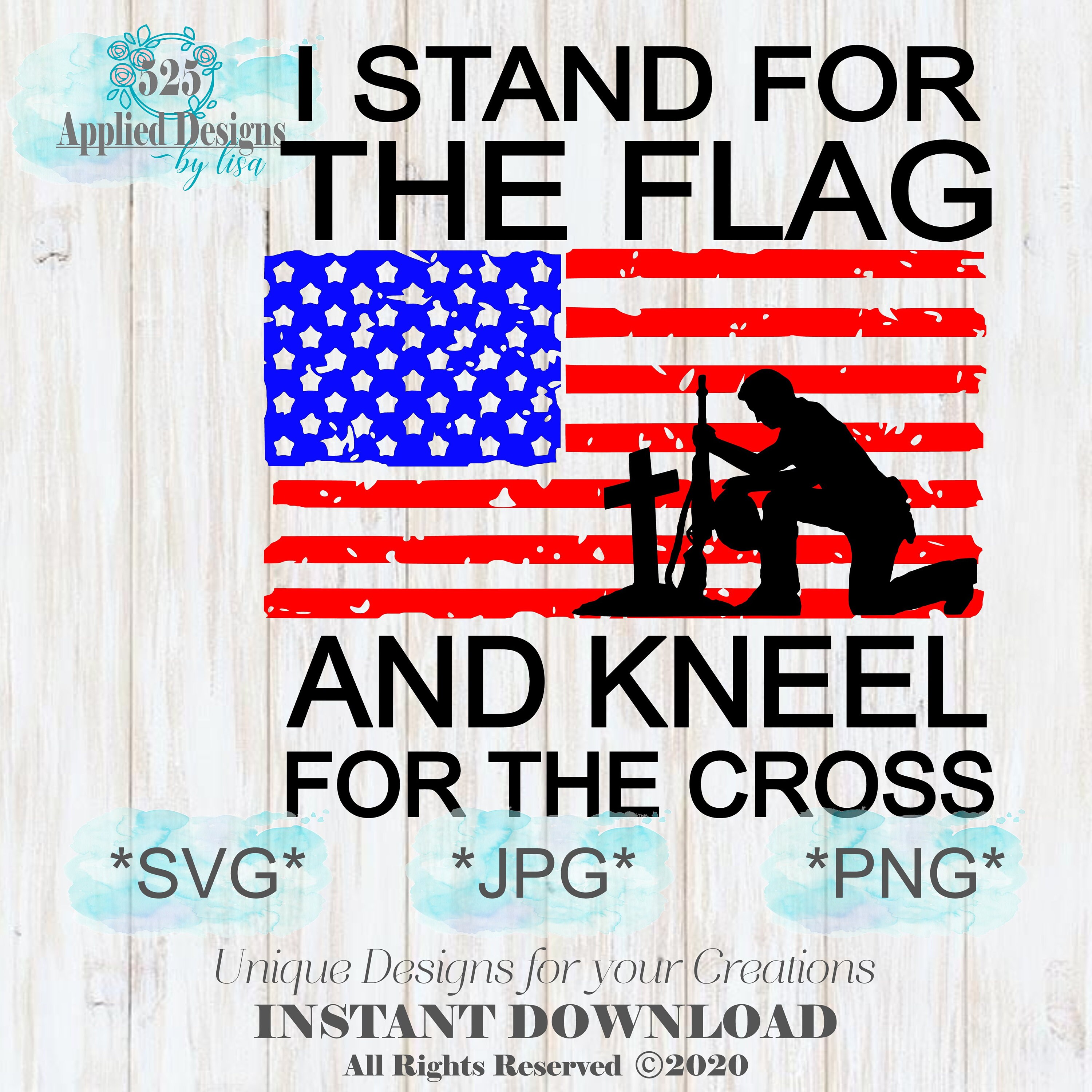 Stand for the Flag Kneel for the Cross Cutting File | Etsy