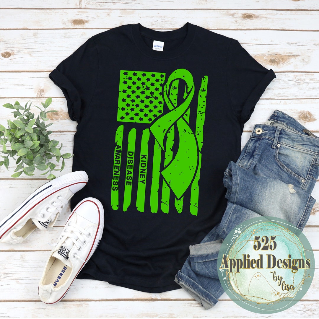 Kidney Disease Awareness Ribbon American Flag Cutting File, Silhouette ...