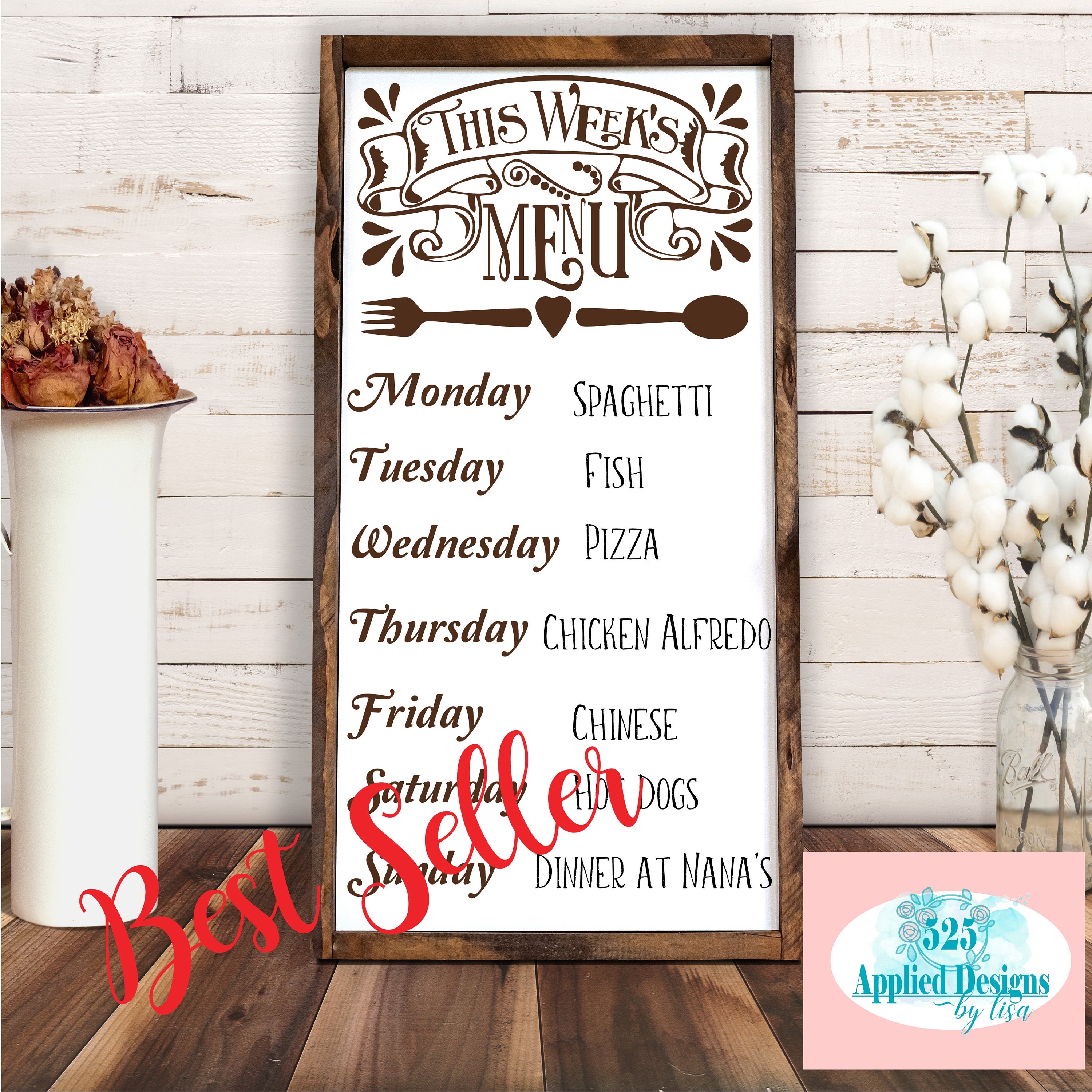 This Week's Menu Cutting File SVG PNG Jpg Silhouette | Etsy