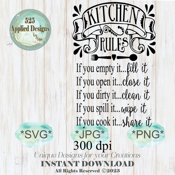 Kitchen Rules - Etsy