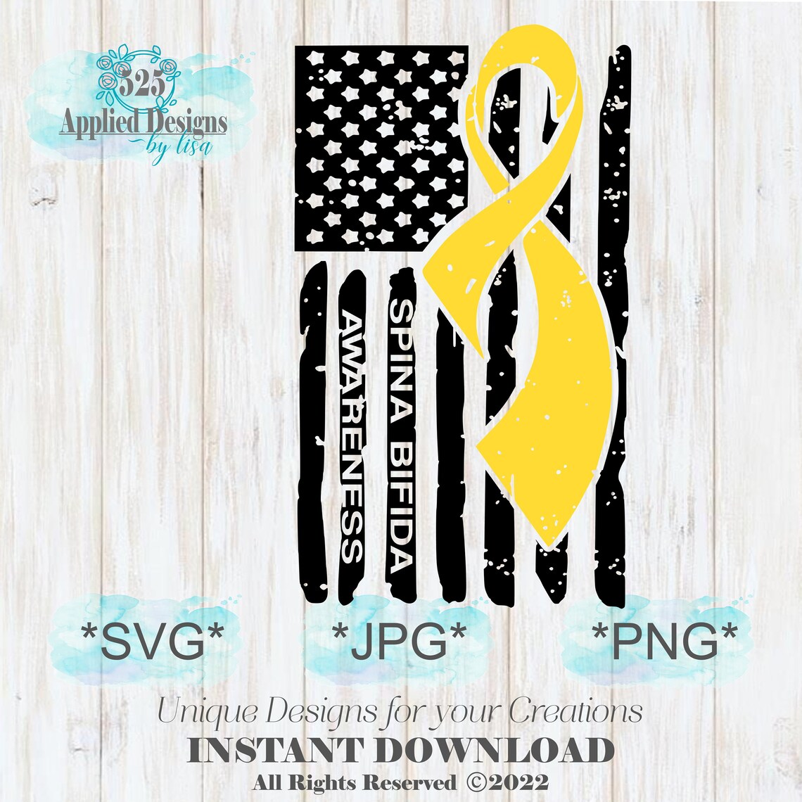 Spina Bifida Awareness Ribbon American Flag Cutting File - Etsy