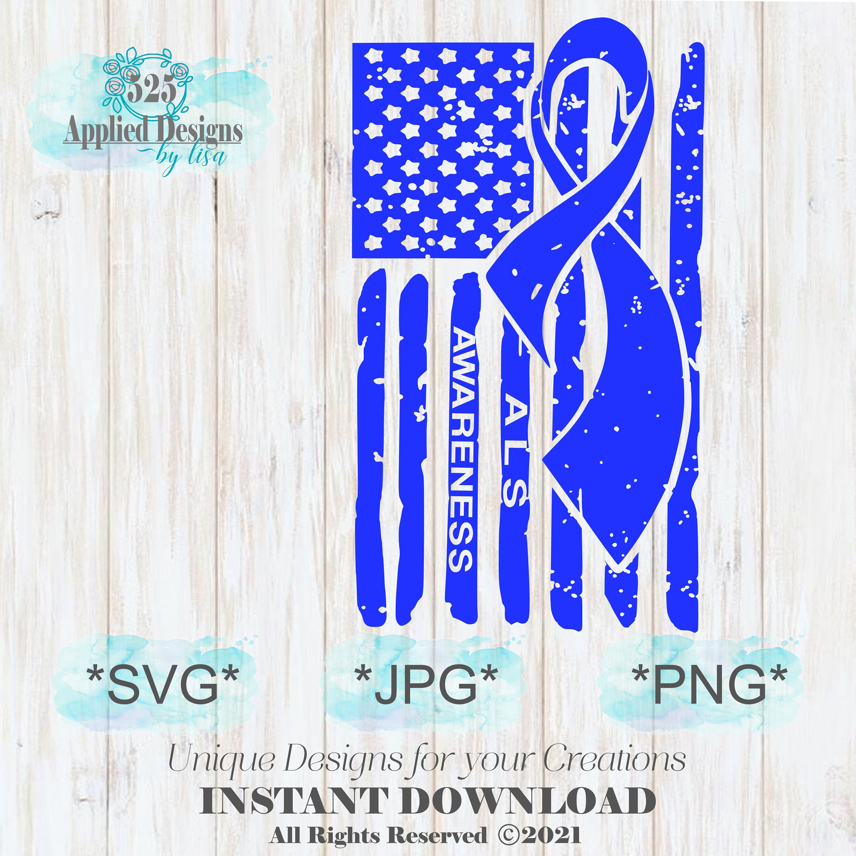 ALS Awareness Distressed Flag With Ribbon Jpg Svg Png | Etsy