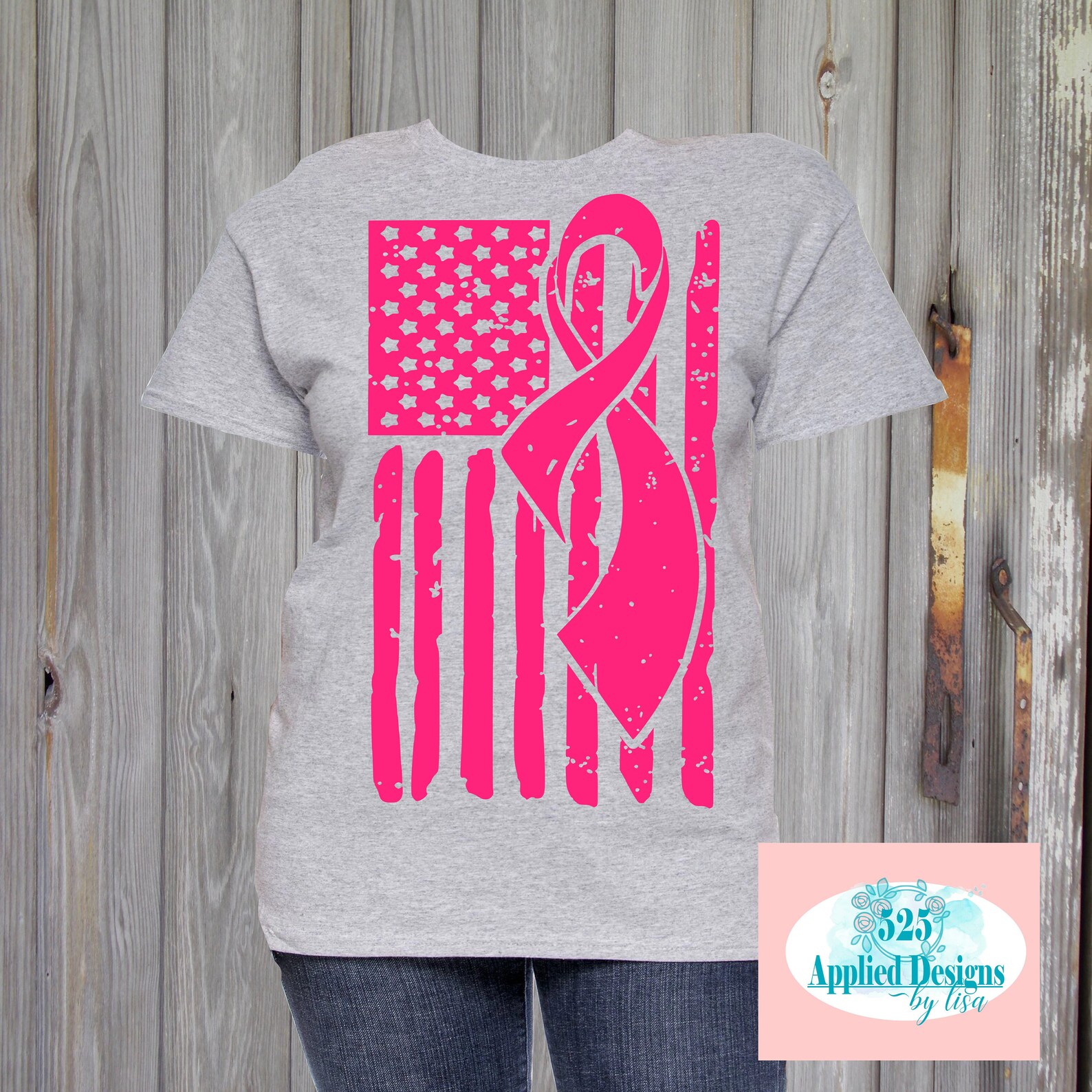 Pink Awareness Ribbon American Flag Cutting File Cricut - Etsy