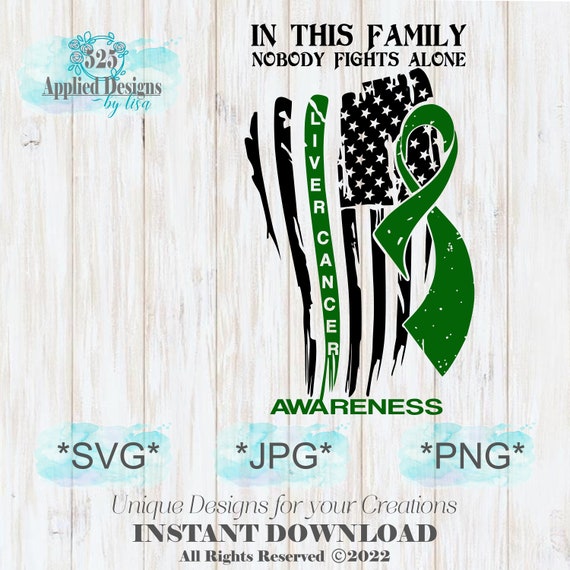 In This Family Liver Cancer Awareness Ribbon American Flag | Etsy