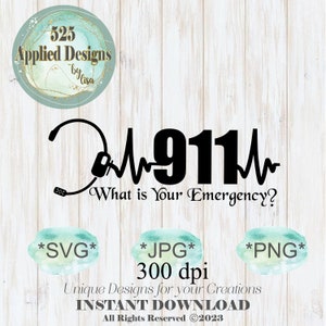911 Headset With Heartbeat What is Your Emergency Cutting File, SVG ...