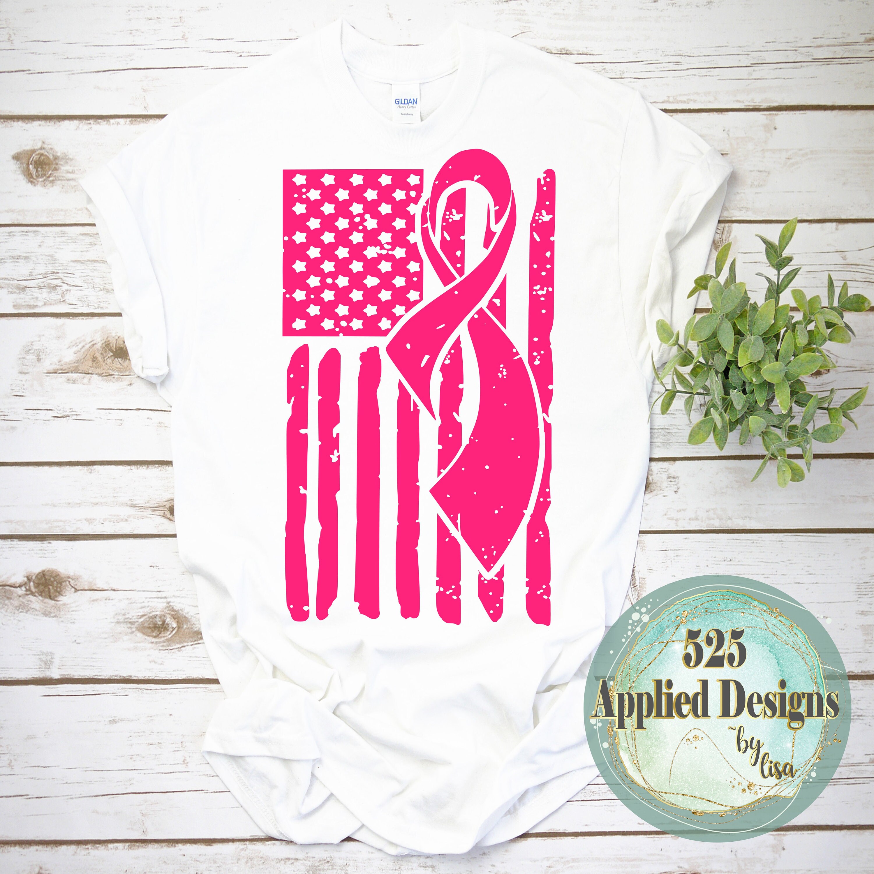Pink Awareness Ribbon American Flag Cutting File, Cricut, Silhouette ...