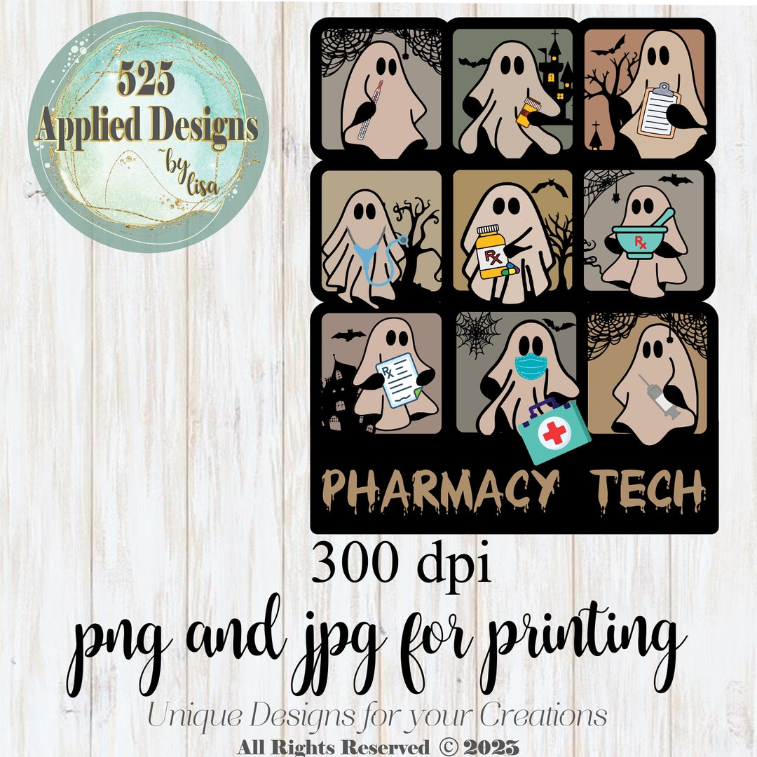 Ghost Pharmacy Tech Printing File, Jpg, PNG, Dtf, Sublimation ...