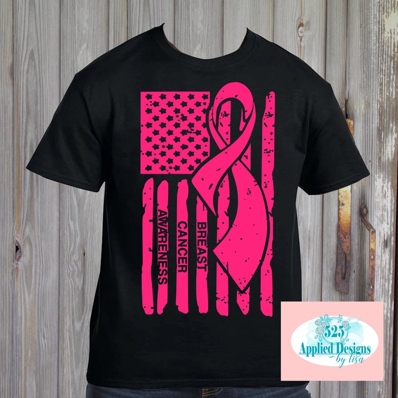 Breast Cancer Awareness Distressed American Flag Cutting File - Etsy