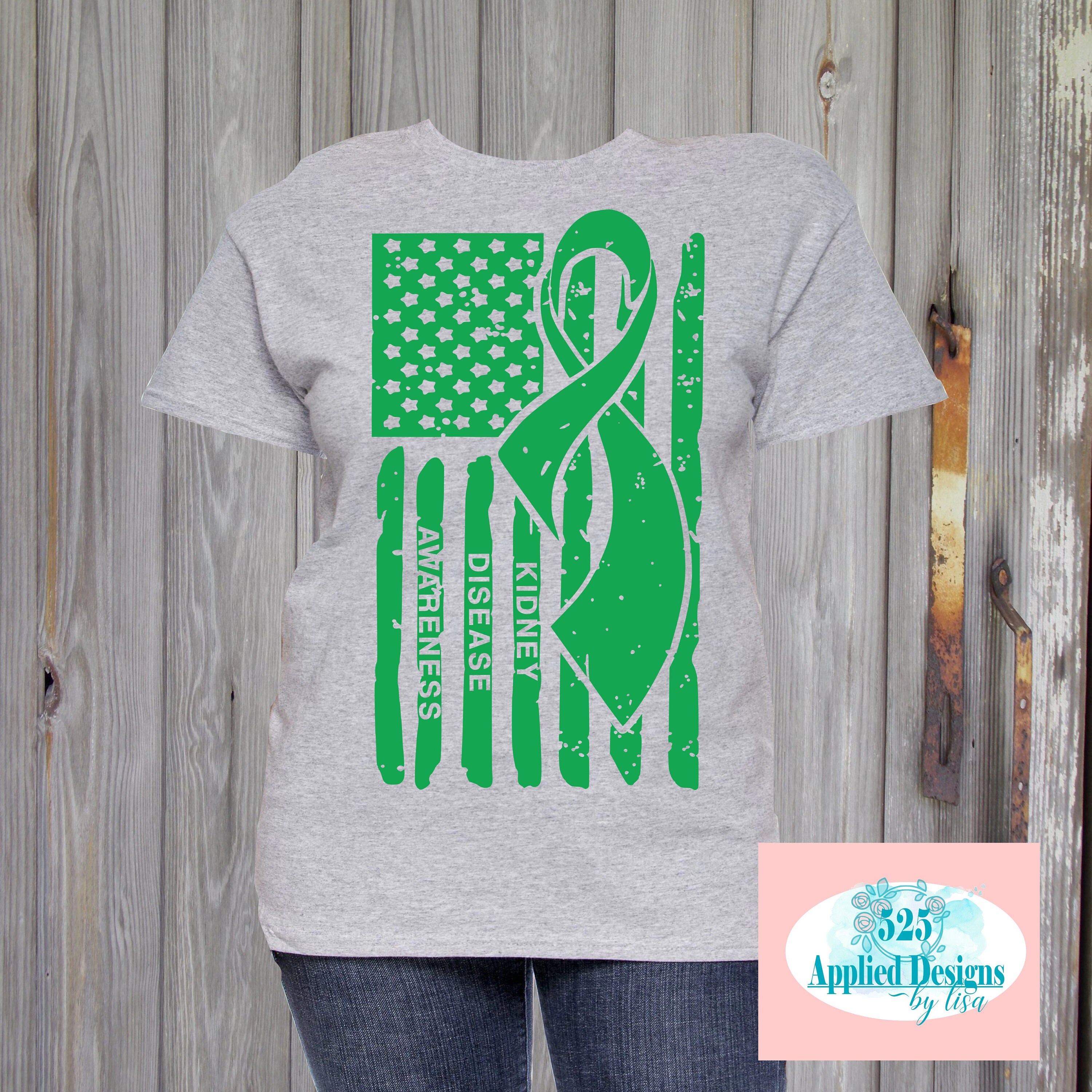 Kidney Disease Awareness Ribbon American Flag Cutting File | Etsy