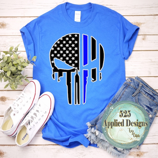 Thin Blue Line Flag Svg - Etsy