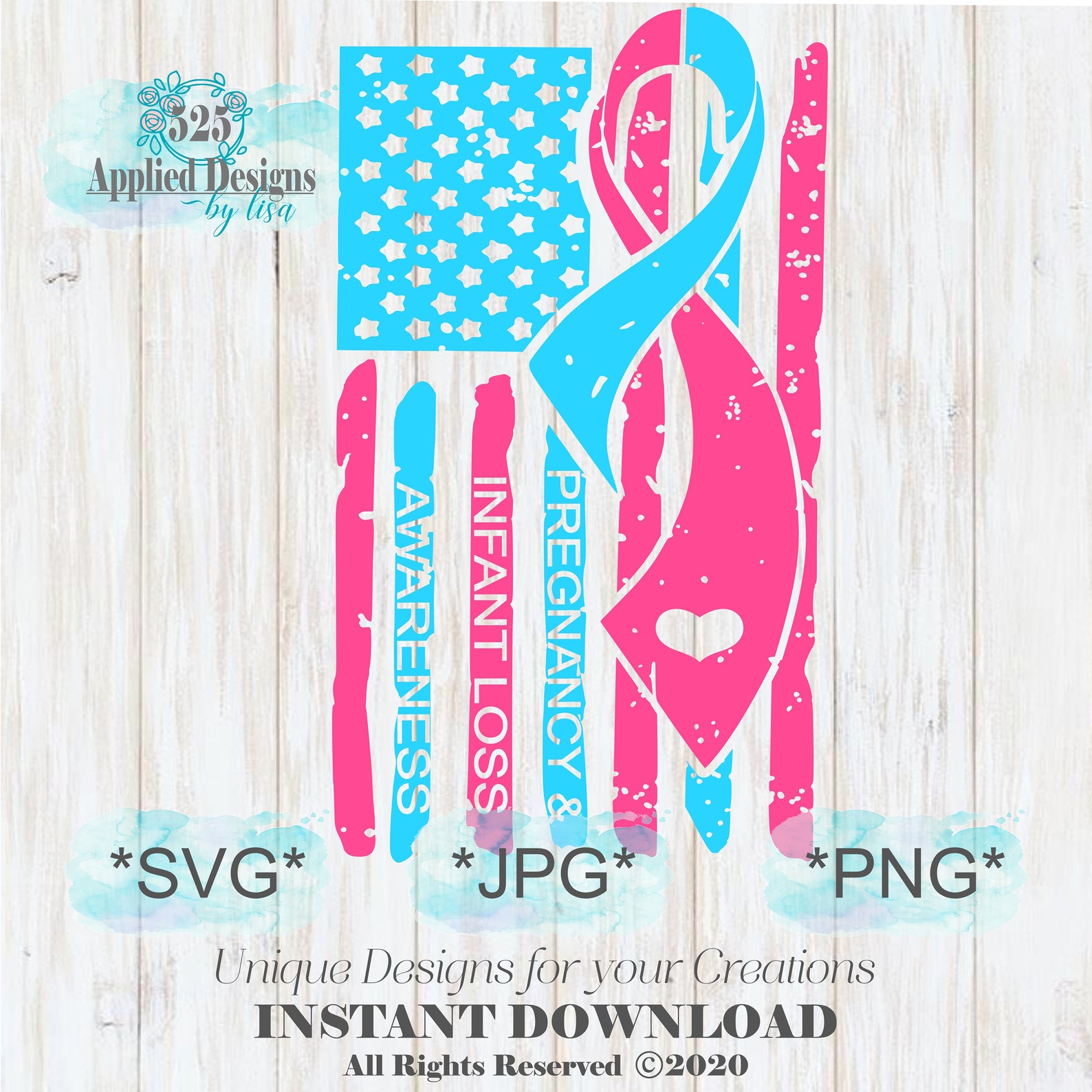 Pregnancy and Infant Loss Awareness Ribbon American Flag | Etsy