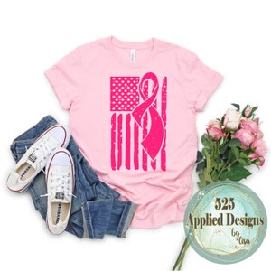 Pink Awareness Ribbon American Flag Cutting File, Cricut, Silhouette ...