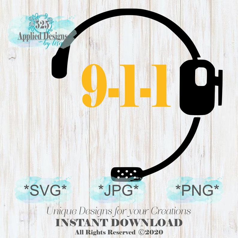 911 Headset Cutting File Silhouette Cricut SVG Jpg PNG - Etsy