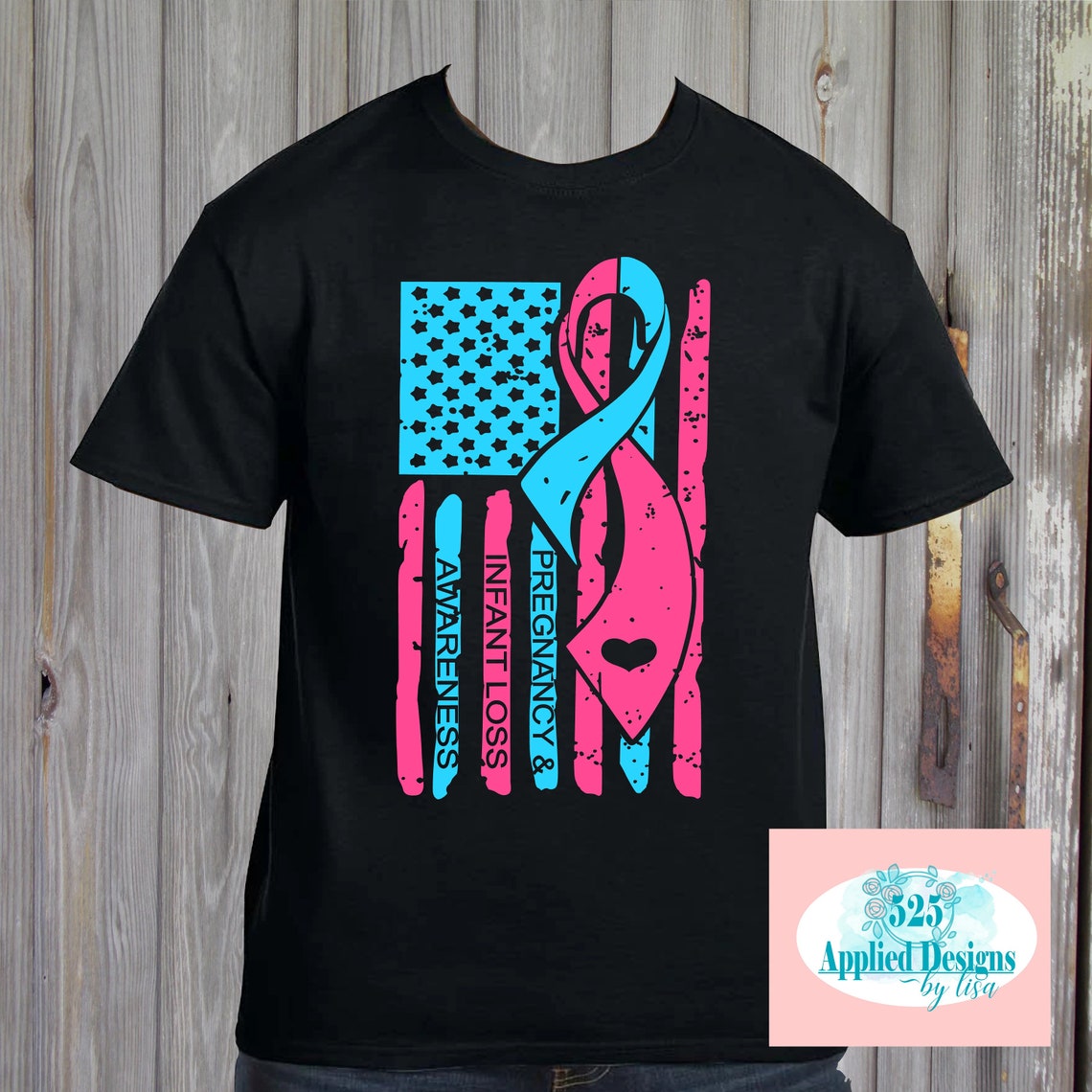 Pregnancy and Infant Loss Awareness Ribbon American Flag | Etsy