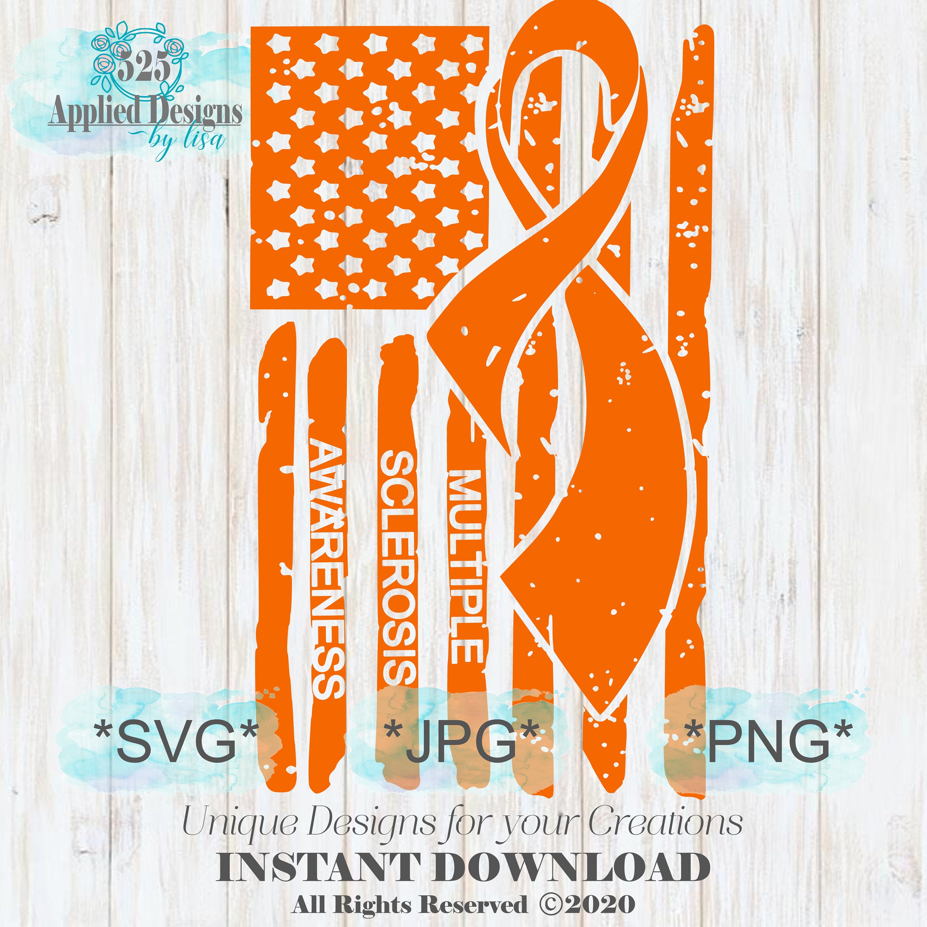 Multiple Sclerosis Awareness Ribbon American Flag Cutting - Etsy