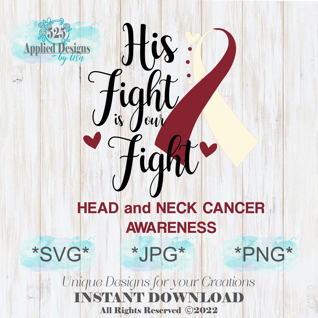 His Fight is Our Fight Head and Neck Cancer Awareness Ribbon - Etsy