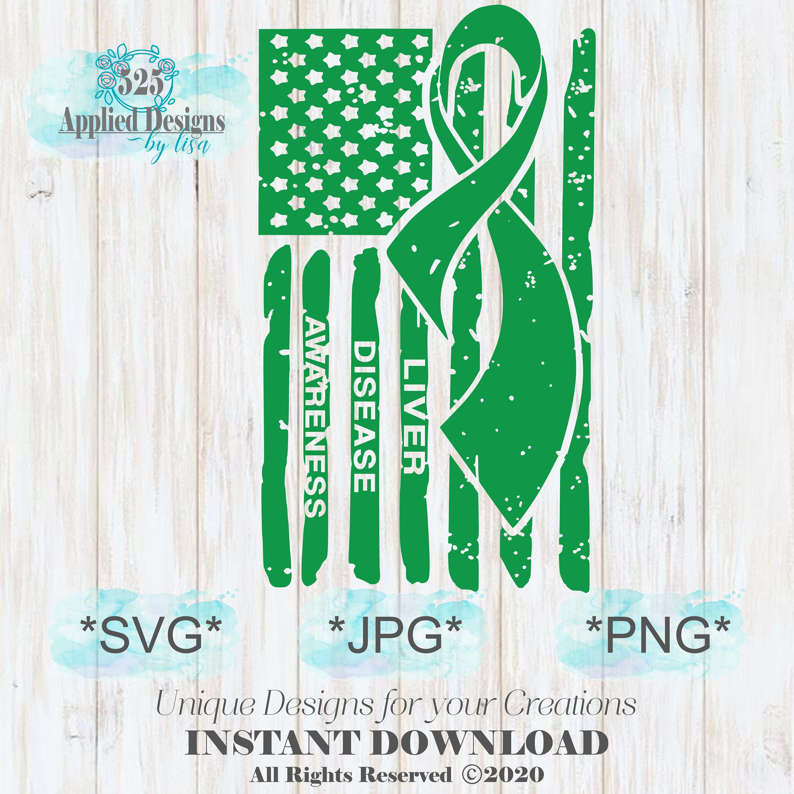Liver Disease Awareness Ribbon American Flag Cutting File - Etsy