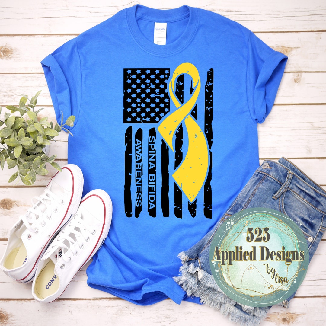 Spina Bifida Awareness Ribbon American Flag Cutting File, Silhouette ...