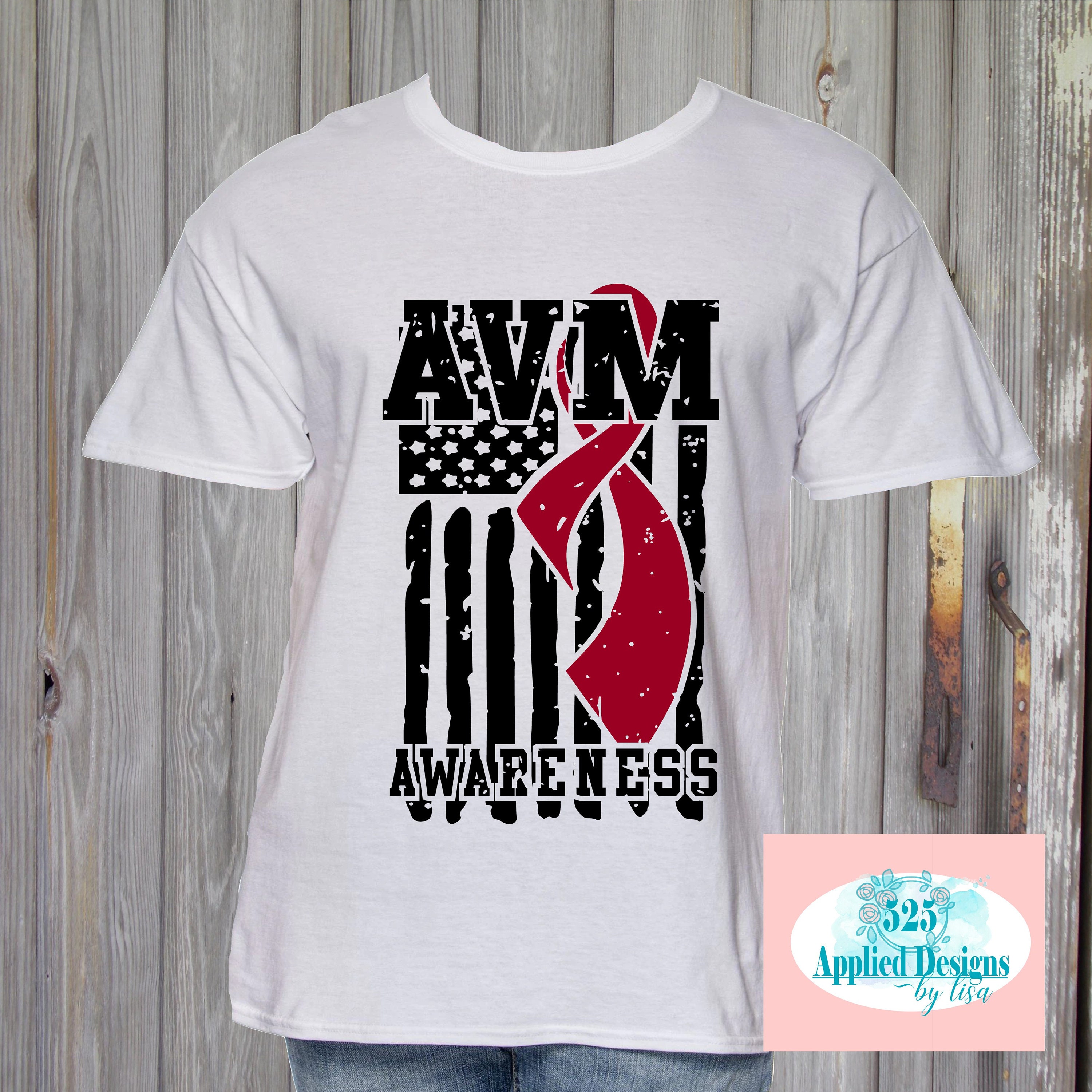 AVM Awareness Ribbon American Flag Cutting File Silhouette | Etsy