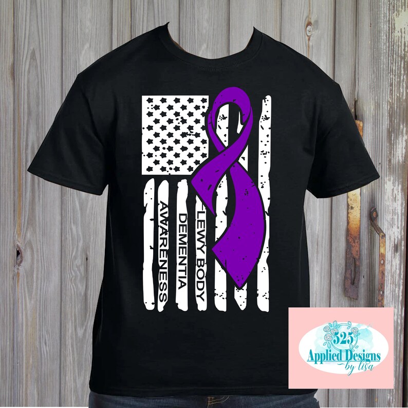 Lewy Body Dementia Awareness Ribbon American Flag Cutting | Etsy