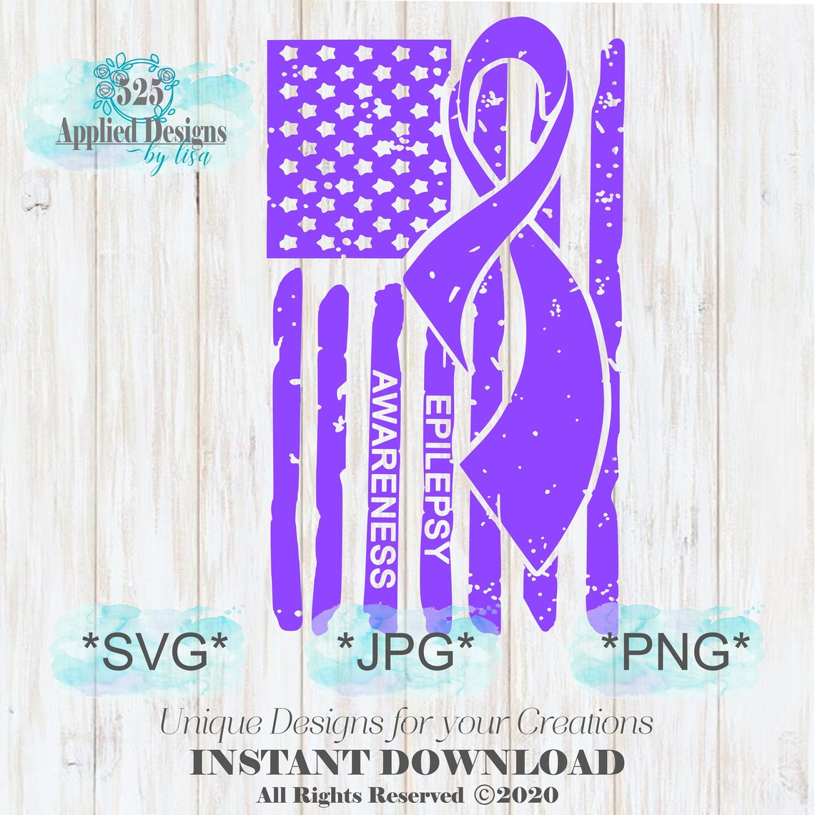 Epilepsy Awareness Ribbon American Flag Cutting File | Etsy