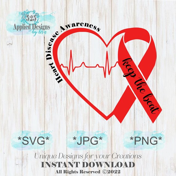 Heart Disease Awareness Ribbon and Heart Cutting File - Etsy