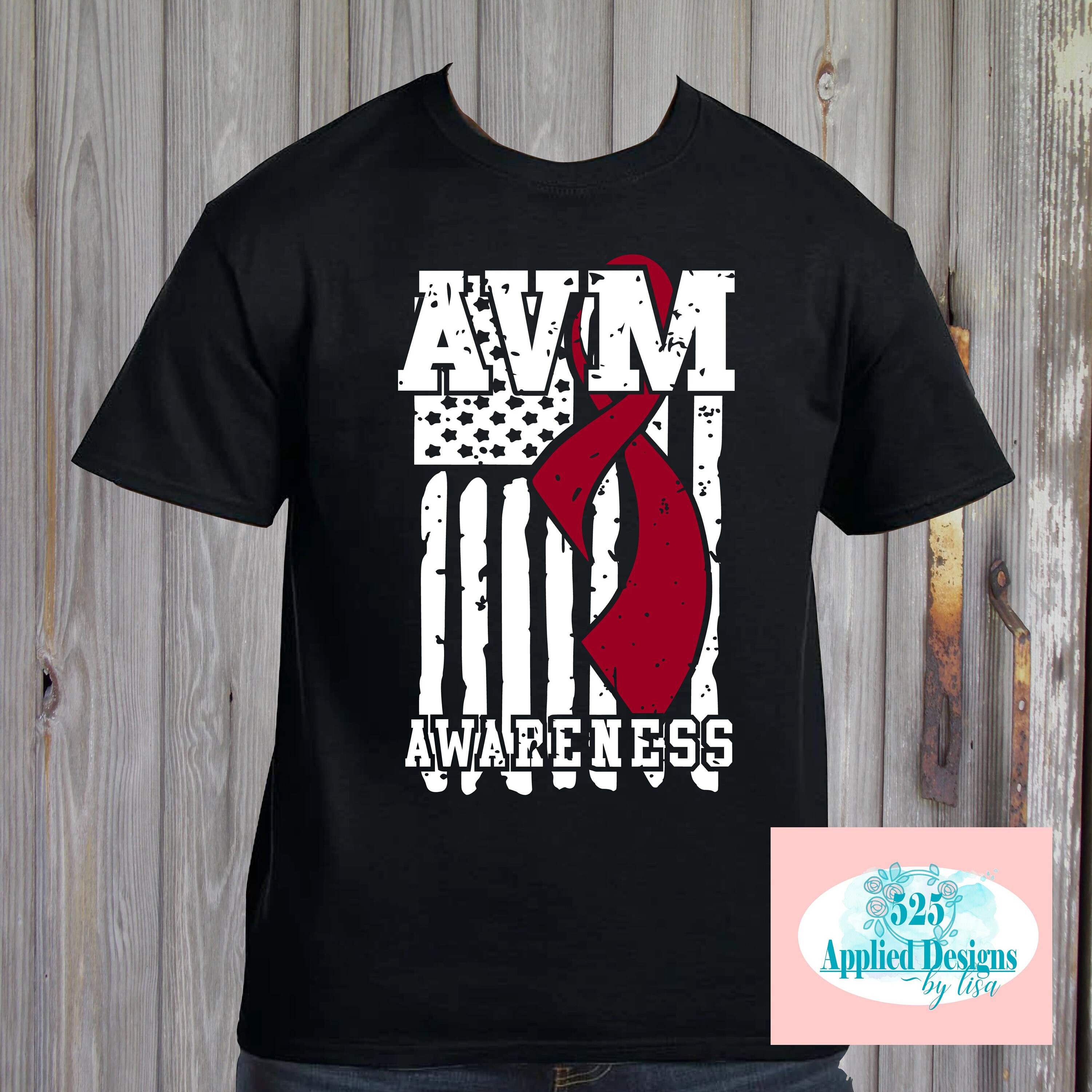 AVM Awareness Ribbon American Flag Cutting File Silhouette | Etsy