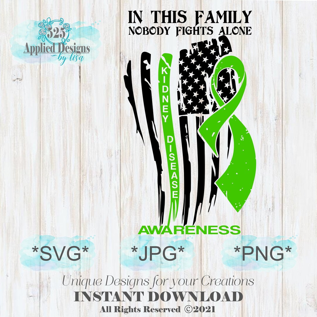 In This Family Kidney Disease Awareness Ribbon American Flag - Etsy