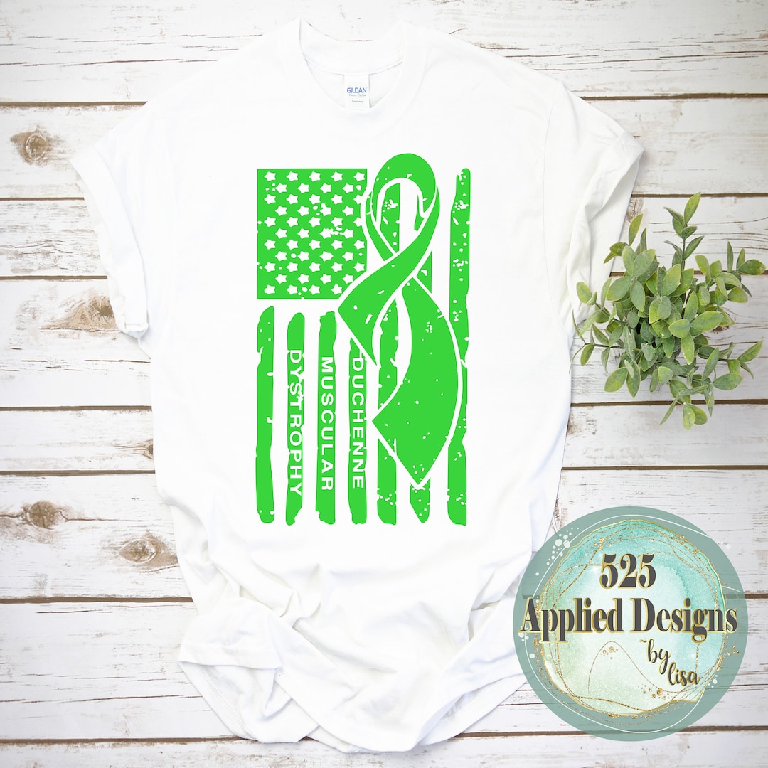Duchenne Muscular Dystrophy Awareness Ribbon American Flag Cutting File ...